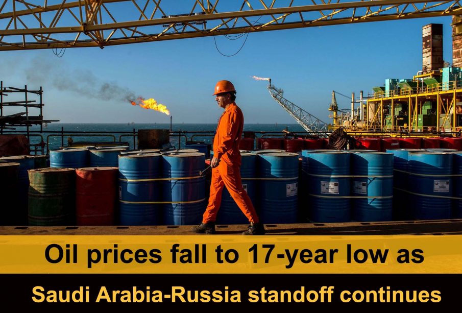 Oil prices fall to 17-year low as Saudi Arabia-Russia standoff ...
